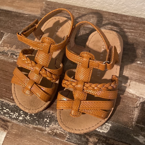 Laura Ashley | Shoes | Laura Ashley Toddler Girls Camel Brown Shimmer ...